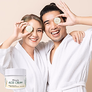 Deluvia Miracle Aloe Cream | Face & Body Moisturizer with Vitamin E & Organic Aloe Vera | Hydrating, Soothing for Dry Skin, Anti-Wrinkle, Acne Scars, Rosacea, Psoriasis, Eczema - 2 Pack