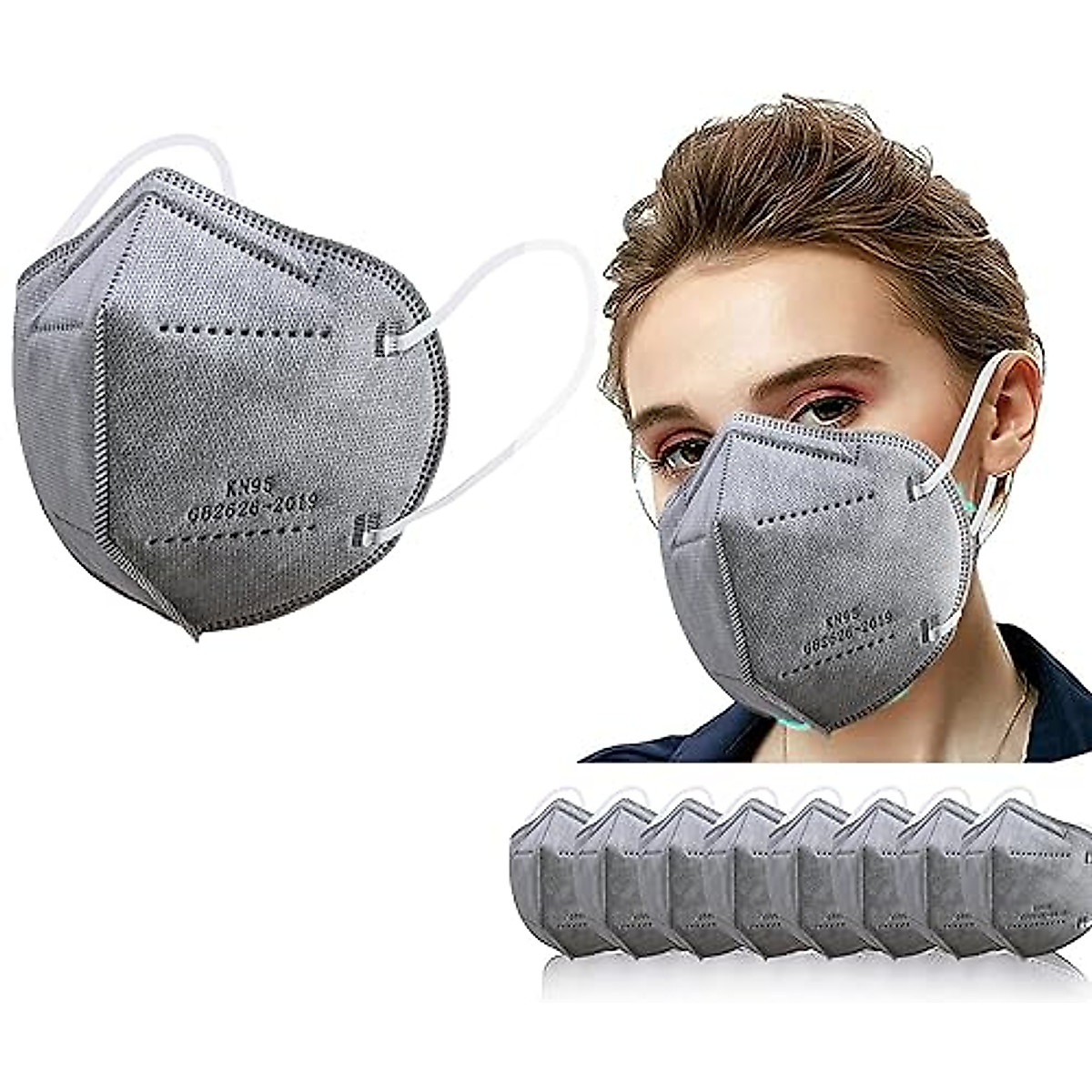 KN95 Face Mask 50 PCS, Grey Disposable Face Masks for Adults