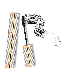 Alician Diamond Mascara, Waterproof Long Curling Extension Eyelashes, Long-Lasting, Thick Thickening, Smudge-proof and Lengthening Voluminous Eyelashes