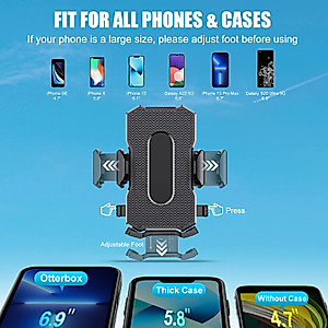 [2023 Upgraded] Phone Mount for Car Dashboard & Air Vent, 1200 Degree Rotation Car Phone Holder Mount with 3M Adhesive[Multi-Angles&Stable], Cell Phone Holder Car for iPhone Samsung All Smartphone