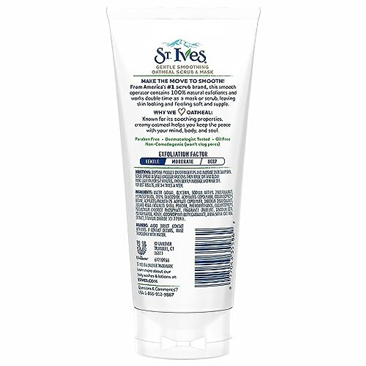 ST IVES Nourished & Smooth Oatmeal Scrub + Mask 170g-Walnut Shell Powder Gently Buffs Away Dull Skin When Used as a face Scrub