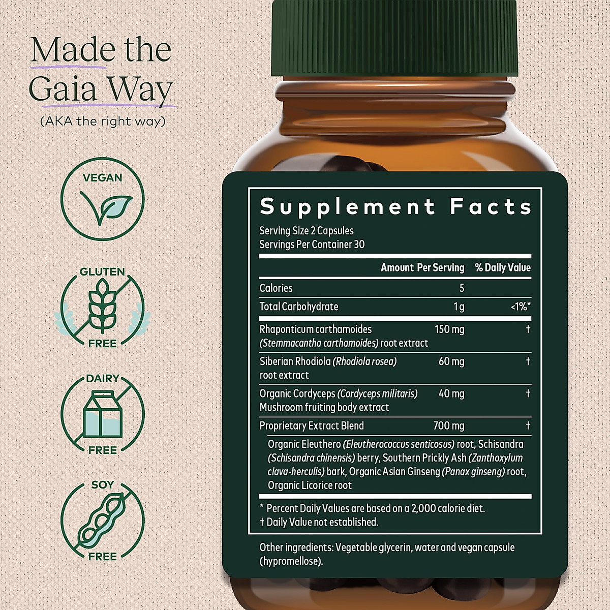 Gaia Herbs Jump Start - Helps Sustain Healthy Energy and Stress Levels - with Cordyceps, Schisandra, Rhodiola, and Licorice - 60 Vegan Liquid Phyto-Capsules (30-Day Supply)