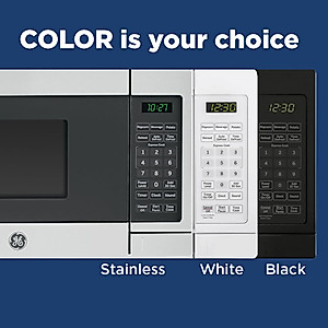 GE Countertop Microwave Oven | 0.7 Cubic Feet Capacity, 700 Watts | Kitchen Essentials for the Countertop or Dorm Room | Stainless Steel