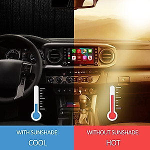 Litivy Windshield Sun Shade Compatible with Toyota Tacoma 2016-2022 TRD Off-Road, SR, SR5, TRD Sport, TRD Pro 23"x53" Folding Front Window Sun Shade for Car Accessories (American Flag)