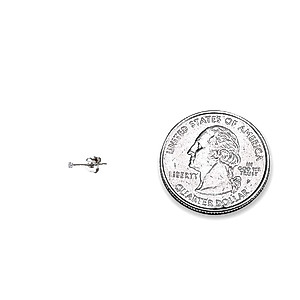 Real Gold Earrings 14K White Round Cubic Zirconia 2mm Tiny Studs Cartilage CZ Earring for Mens