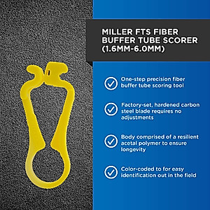 Miller FTS Yellow Fiber Tube Scorer, Easily Portable Tool for Working Technicians, Electricians, and Installers, For Tubes 1.6–6.0 Millimeters in Diameter