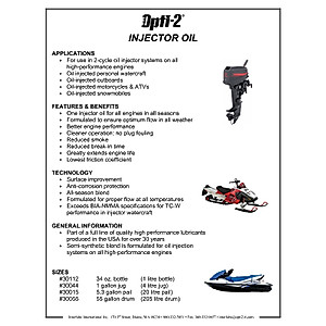 Opti-2 30044 1 Gallon Enviro Formula 2-Cycle Injector Lubricant