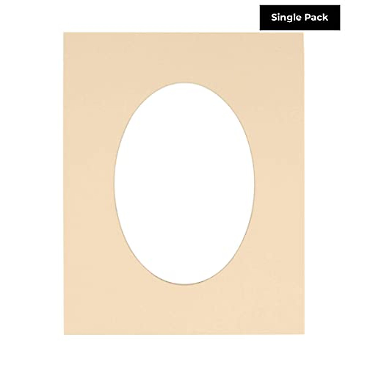 11x17 Mat Bevel Cut for 8.5x11 Photos - Precut Beige Oval Shaped Photo Mat Board Opening - Acid Free Matte to Protect Your Pictures - Bevel Cut for Family Photos, Pack of 1 Matboard Show Kit With Acid