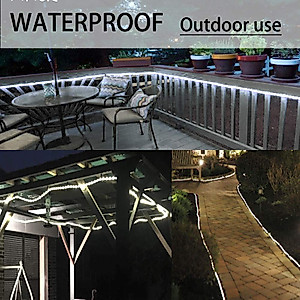 Solhice 75ft Rope Lights White Outdoor 280 LEDs with Remote Control, Waterproof Dimmable LED Tube Light with Timer for Deck, Patio, Wedding, Bedroom Indoor Decor (Not Connectable)