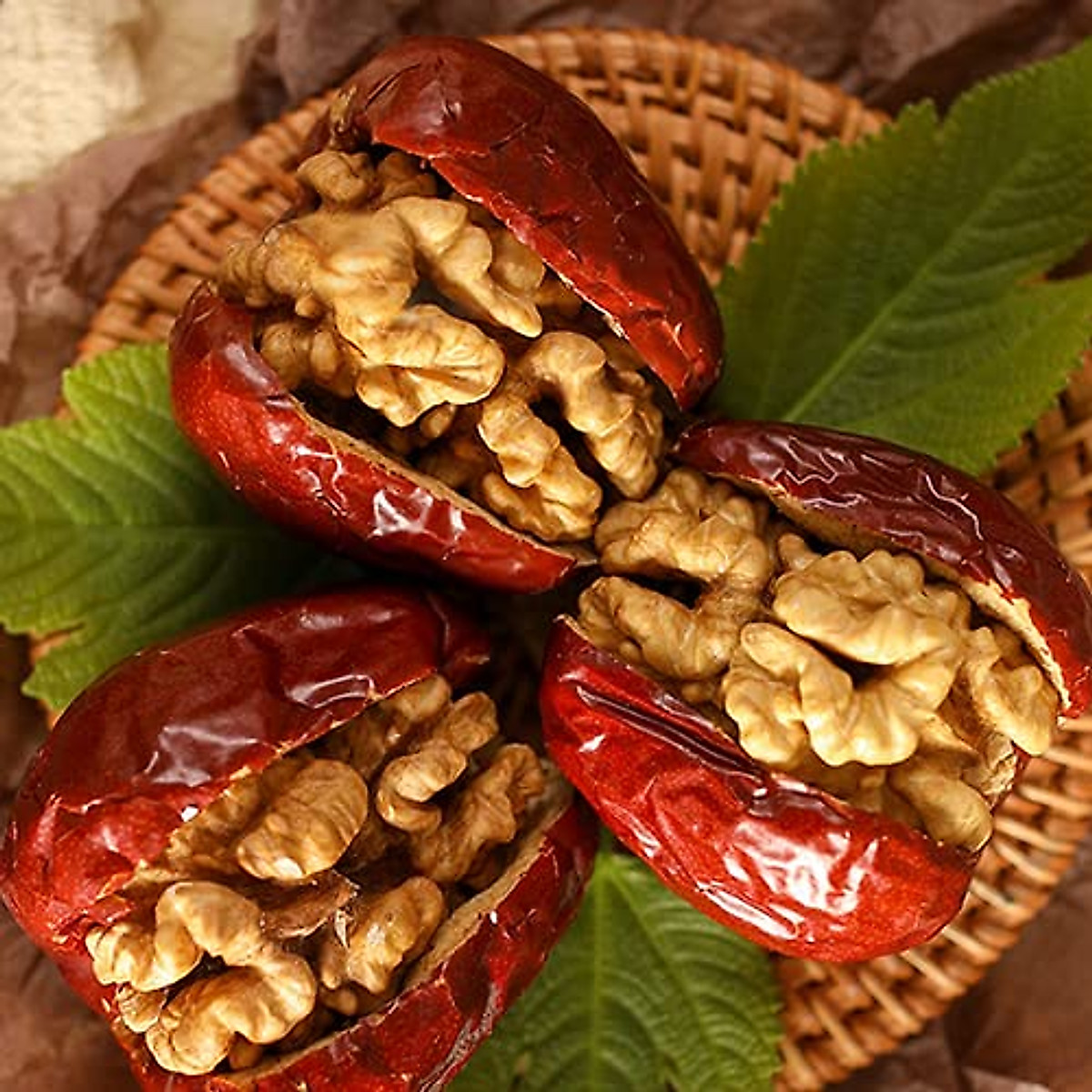 EAPC Dried Date and Walnut, 20 Individually Wrapped for Freshness, Healthy Snack No Sugar Added Seedless Dried Jujube Dates with Walnut, Perfect Holiday Birthday Gift for Friends & Family, 300g/10.6oz