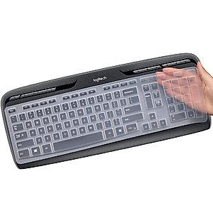 Keyboard Cover for Logitech MK320 K330 MK335 YR002/Y-R0009 Wireless Ultra Thin Silicone Keyboard Protector Skin Logitech MK320 K330 MK335 Accessories-Clear