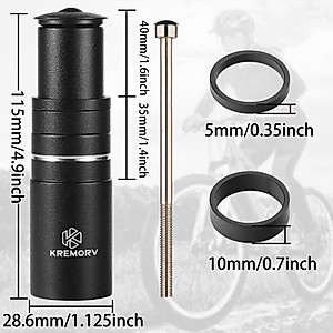 KREMORV Bike Stem Riser Extender Aluminum Alloy Bicycle Fork Stem Adapter for MTB Mountain Road BMX Bike