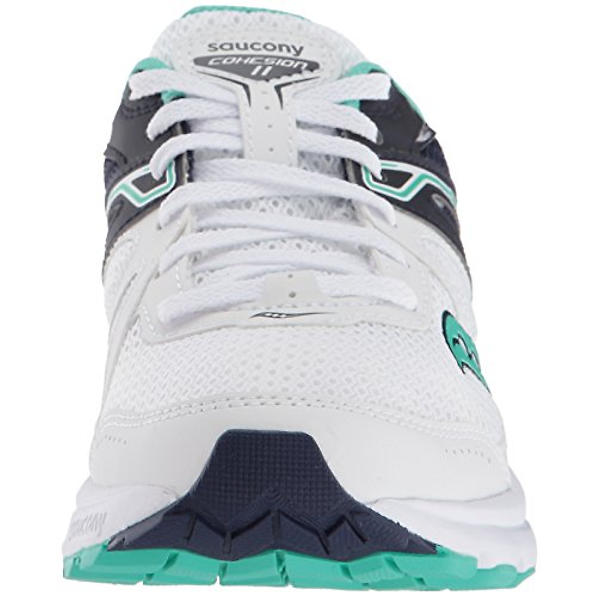 Saucony Women's Cohesion 11 Running Shoe, White/Teal, 8 Medium US