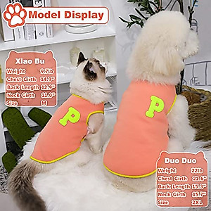 MESHEEN 2 Pieces Dog Casual Shirt Without Sleeves for Puppy and Cats Made of Soft Inner Fleece Breathable Fabric Keep Your Pet Cozy, Cute Pet Clothes Printed P Pattern