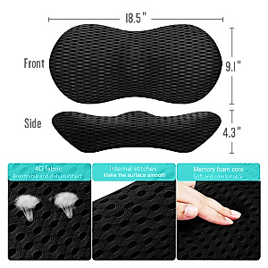 Tengyue Lumbar Support Pillow - Ergonomic Design for Office Chair, Car, and Home - Relieve Back Pain & Improve Posture - (Black)