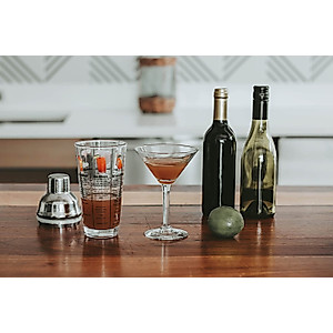 14 oz Recipe Glass Cocktail Shaker With Strainer Top - Includes 6 Cocktail Drink Recipes (Vodka Theme)