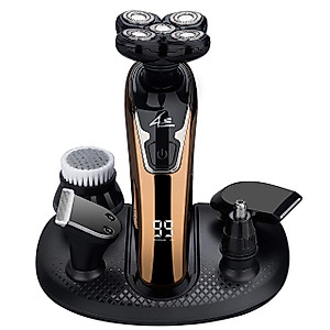 Electric Razors for Men Cordless Rechargeable, Head Shavers for Bald Men, 6 in 1 Grooming Kit, Shaving Machine with Charging Station, by Sceafunny