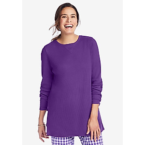 Woman Within Women's Plus Size Thermal Sweatshirt - 3X, Bright Cobalt