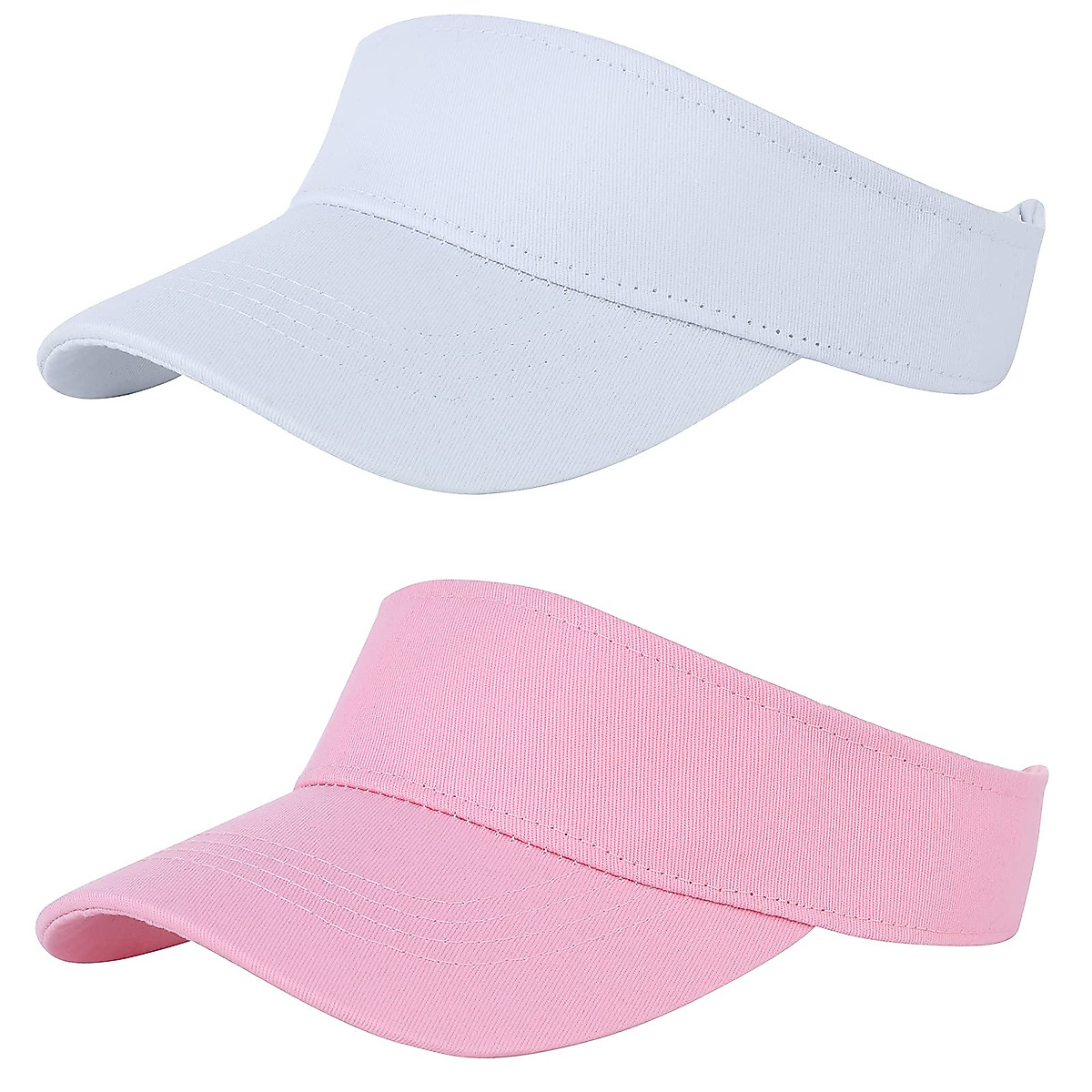 Kids Sun Visor Hat Toddler Baseball Hats Adjustable UV Protection Summer Outdoor Sports Caps for Girls Boys 6-10 Years Old White&Pink 6-10 T