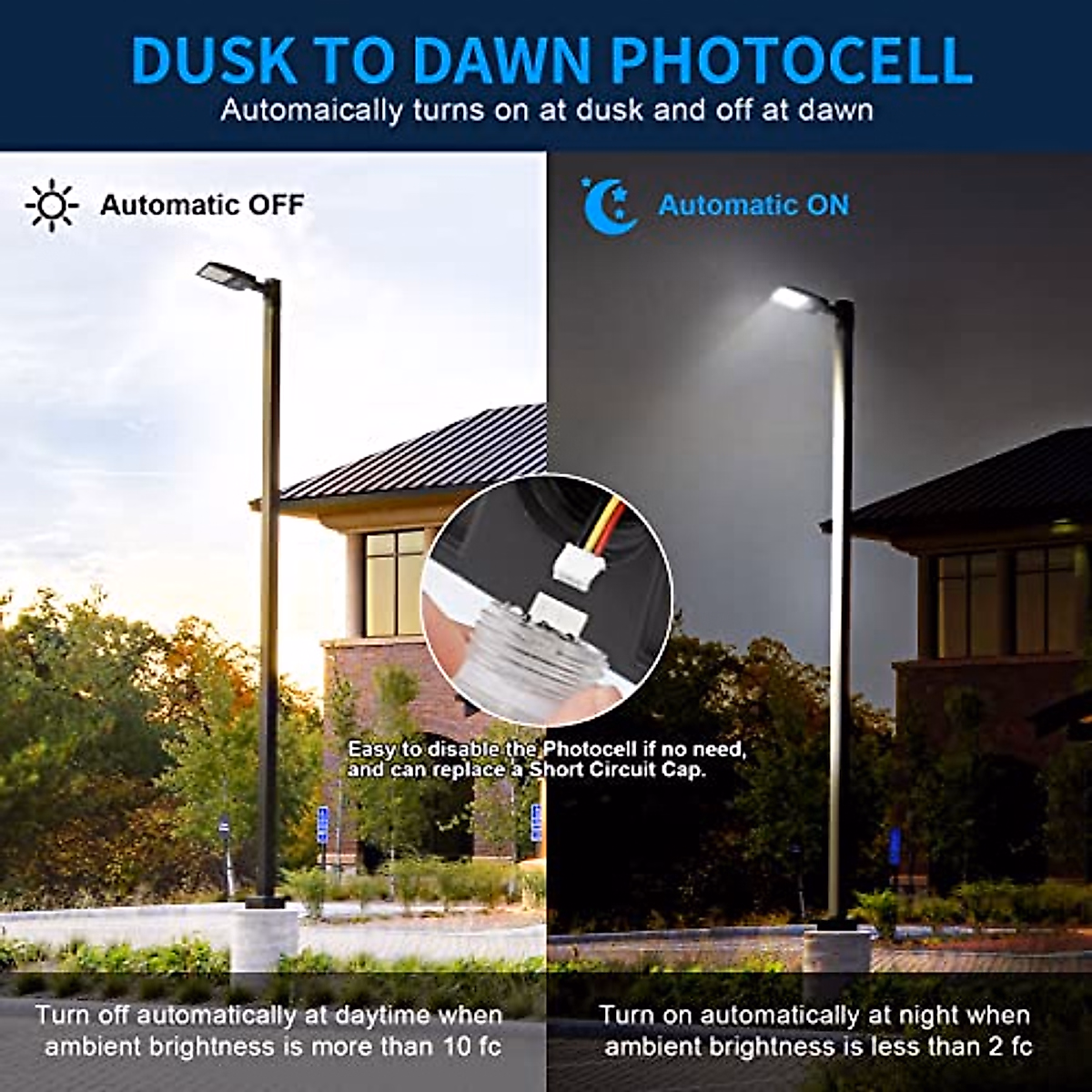 AKK 200W LED Parking Lot Lighting with Adjustable Arm Mount, 28000LM (140LM/W) LED Parking Lot Lights, 5000K Street Light Dusk to Dawn Photocell, Waterproof LED Shoebox Light for Roadway, ETL Listed