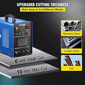 Mophorn TIG/MMA Plasma Cutter CT520D 3 in 1 Combo Welding Machine Tig Welder 200A Arc Welder 200A Plasma Cutter 50A Plasma Cutting Machine Dual Voltage 110 220V