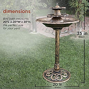 Alpine Corporation TEC106-BZ Alpine Floor Fountain, 35", Bronze
