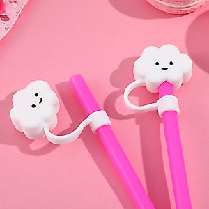 VALICLUD 2Pcs Cloud Shape Straw Tips Cover Silicone Straw Plugs Reusable Plugs for Straw