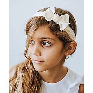 jollybows 20pcs Baby Girls Nylon Headbands Turban Hair Bows Hair Band Elastic Hair Accessories for Kids Toddlers Infants Newborn