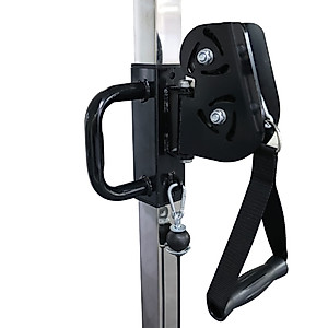 Fitvids Multi-Function Adjustable Power Cage with J-Hooks, Safety Straps and Optional LAT Pulldown Attachment and Cable Crossover, Cable Crossover Only Black