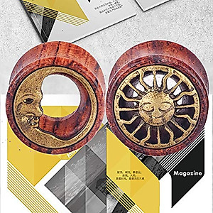 JOYTOYOU 3 Pairs Natural Wooden Ear Tunnels Plugs Hollow Double Flared Ear Expander Plugs Ear Piercing Ear Stretcher for Women and Men Gauge 20mm(3/4")