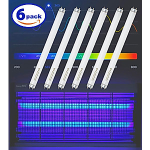 amgolibi 18 Inch 15 Watt Black Light Bulb F15T8/BL Replacement T8 BL Fluorescent Lamps for 30W Machine 350BL 365-nm Blue Light 6 Count