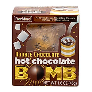 Double Chocolate Hot Chocolate BOMB, 6 Pack of Hot Cocoa Treats, Melting Milk Chocolate Balls Filled with Mini Marshmallows, Easter Basket Stuffer