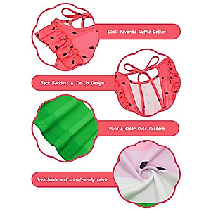 Goodstoworld Little Girls Dress Size 5 6 Toddler Summer Watermelon Beach Dresses 5T 6T Girl Kids Pink Ruffle Sleeveless Graduation Sundress Cute Casual Outfits Fruit Strechy Frocks