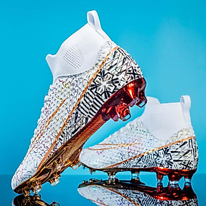 Dennger Boys Girls Soccer Cleats Kids Outdoor Indoor Football Trainning Shoes Athletic Turf Cleats Sneaker Shoes