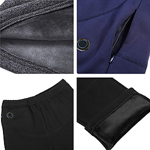 Heated Thermal Underwear for Men, Heated Shirt + Heated Pants, Winter Warm Top & Bottom, No Battery,Gray pants,XXL