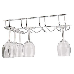Mind Reader 4 Row Chrome Stemware Holder, Silver