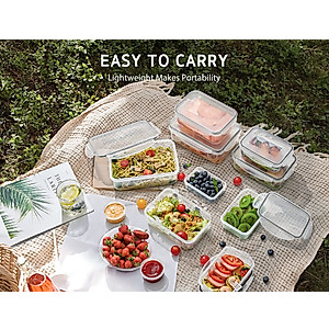 Syntus Food Storage Containers with Lids, 18 Pack (36 Pieces) 12.8L Plastic Airtight Reusable Meal Prep Lunch Containers for Kitchen & Pantry Organization