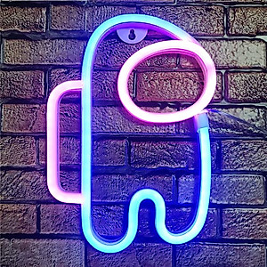 QiaoFei Alien Neon Sign Lights Astronaut Neon Signs with USB or Battery Operated for Kid's Room Bedroom Bar Restaurant Game Room Christmas Valentine's Day Birthday Party Gift LED Art Decoration Light