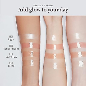 hince True Dimension Radiance Balm 10g (CLEAR) - Natural Shimmer Glow Face Highlighter, Transparent Color Tones, Brighten Skin Tone, Slim Fitting Texture, Blush, Eye Shadow Multi Makeup Stick