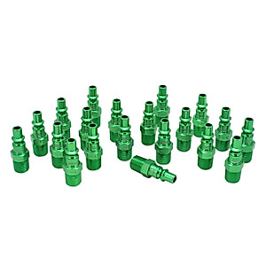 Milton 777AC-20 ColorFit Plugs, A-style Green, 1/4" NPT Male, Box of 20