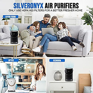 SILVERONYX Air Purifiers for Home with True H13 HEPA Filter Bedroom Air Cleaner For Pollen, Allergies, Pet Dander, Hair, Dust, Odor, Sleep Mode 3-Speed Control, Portable Air Purifier, 3-Speed Black