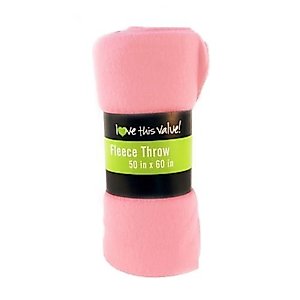 Imperial Home 50x60 Soft Fleece Throw Blanket, Throw Blanket for Couch, Travel, Bed, Room, Travel Essentials, Fleece Travel Blanket, Lightweight Blanket, Fall Blankets & Throws, Cozy Blanket (Pink)
