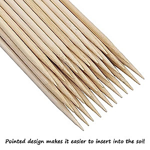 Bamboo Plant Stakes,HAINANSTRY Wood Plant Supports,Natural Bamboo Sticks for Plants/Floral/Potted Plant,Wooden Sign Posting Garden Sticks - 16 Inches 25 Pack