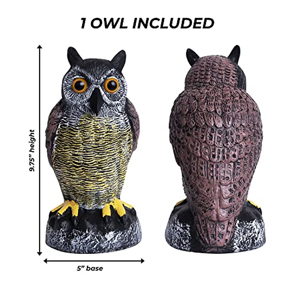 Galashield Owl Decoys to Scare Birds Away | Plastic Owls to Scare Birds Away | Owl Statue for Garden & Outdoors