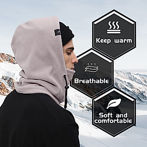 Shy Velvet Cold Weather Fleece Balaclava Ski Mask,Balaclava Wind-Resistant Winter Face Mask for Men and Women Brown