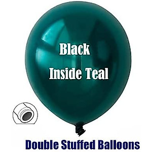 Beaumode Dark Teal and Gold Balloon Garland Kit for Bridal Shower Anniversary Baby Shower Jungle Wild One Safari Themed Boys 30th 40th 50th 60th Birthday Party Backdrop Decoration and Supplies