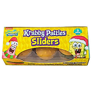 Giant Gummy Krabby Patties Candy, SpongeBob Burger Sliders, 9.52 Ounce