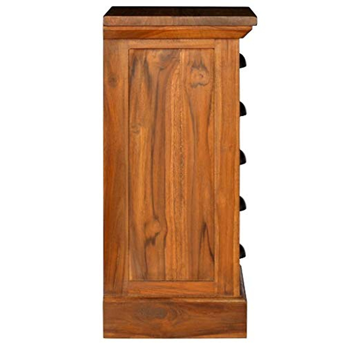 vidaXL Solid Teak Wood 5-Drawer Cabinet Chest of Drawer Storage Sideboard Side Wooden Cabinet Dresser Low Board Living Room Home Interior