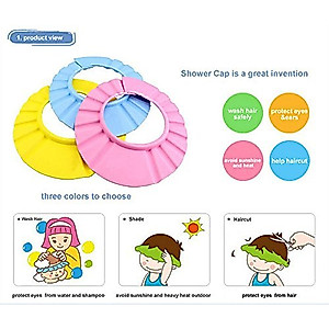 Safe Shampoo Shower Bathing Protection Soft Cap Hat for Toddler's, Baby,Children & Kids to Keep The Water Out of Their Eyes & Face (Blue)