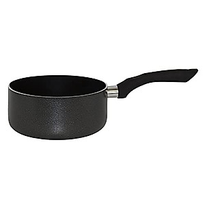 IMUSA USA 2 Quart Charcoal Exterior Sauce Pan with Nonstick Interior and Black Soft-Touch Handle